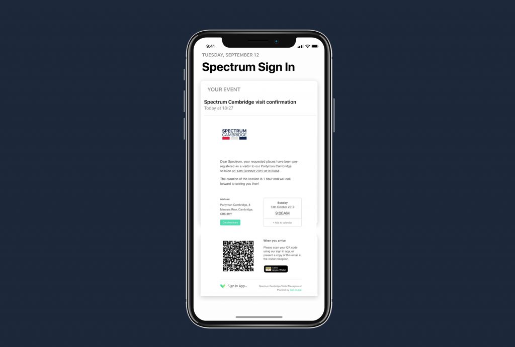 How to sign in at our events - Spectrum - Spectrum Cambridge